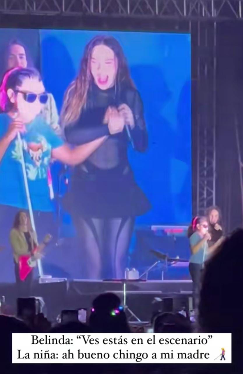 Belinda sube a fan invidente a escenario y la critican |VIDEO